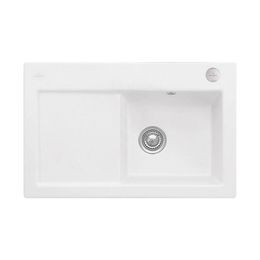 Villeroy & Boch Villeroy und Boch Subway Fl&auml;chenb&uuml;ndige Sp&uuml;le 67142FRW Becken rechts, mit Ablaufgarnitur und Exzenterbet&auml;tigung, Stone White