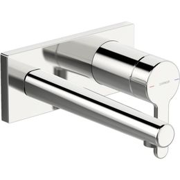 Hansa Hansadesigno Fertigmontageset 51092183 Waschtischarmatur, Wandmontage, Ausladung 194 mm, chrom
