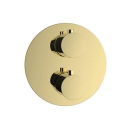 Herzbach Living round Fertigmontageset 30.500550.1.03 Unterputz-Thermostat, 1 Verbraucher, PVD-gold