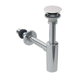 Geberit Waschbeckenablauf 151019011 d= 32/40mm, Ventilabdeckung, Abgang horizontal, wei&szlig;/hochglanz-verchromt