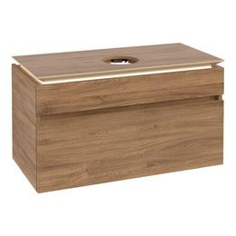 Villeroy & Boch Villeroy und Boch Legato Waschtischunterschrank B572L0RH 100x55x50cm, Waschtisch mittig, mit LED-Beleuchtung, Kansas Oak