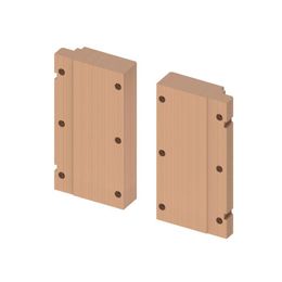 TECE TECEprofil Holzplattenset 9042008 zur Aufnahme von St&uuml;tzklappgriffen