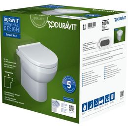 Duravit No. 1 Stand-Tiefsp&uuml;l-WC Set 41840900A1 mit WC-Sitz, rimless, wei&szlig;
