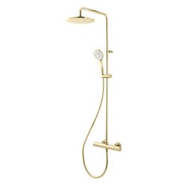 Herzbach LIVING SPA Duschs&auml;ule RB 250mm 30.988525.1.03 rund Multihandbrause PVD Gold