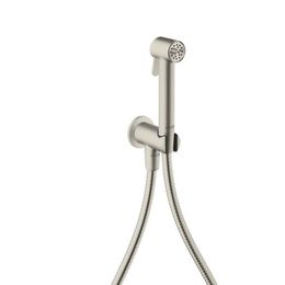 Hansgrohe AXOR Bidette Showers Bidette Duschkopf 29240800 1 Strahlart rund f&uuml;r Kaltwasser mit Duschkopfhalterung und Duschschlauch 1,25 m, Edelstahl Optic