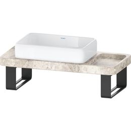 Duravit Qatego Waschtisch-Konsolen-Set D4800500 100x45x90cm, mit Konsole, Konsolentr&auml;ger, grauer Travertin poliert