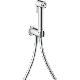 Hansgrohe AXOR Bidette Showers Bidette Duschkopf 29240000 1 Strahlart rund f&uuml;r Kaltwasser mit Duschkopfhalterung und Duschschlauch 1,25 m, Chrom