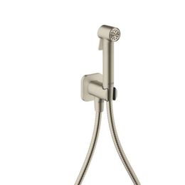 Hansgrohe AXOR Bidette Showers Bidette Duschkopf 29241820 1 Strahlart softsquare f&uuml;r Kaltwasser mit Duschkopfhalterung und Duschschlauch 1,25 m, Brushed Nickel