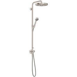 Hansgrohe AXOR One Duschsystem mit Thermostat und Duschkopf 280 48797800 Unterputz-Fertigmontageset, 1 Strahlart wassersparend , EcoSmart, 8 l/min, Edelstahl Finish
