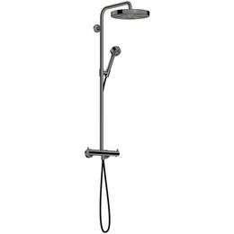 Hansgrohe AXOR One Duschsystem mit Thermostat und Duschkopf 280 48794330 Unterputz, Fertigmontageset, 1 Strahlart, 13,2 l/min, polished black chrome