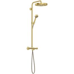 Hansgrohe AXOR One Duschsystem mit Thermostat und Duschkopf 280 48794950 Unterputz, Fertigmontageset, 1 Strahlart, 13,2 l/min, brushed brass