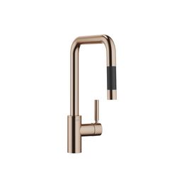 Dornbracht META Square Pull-down K&uuml;chenarmatur 33870861-42 herausziehbar, mit Brausefunktion, Ausladung 240mm, Bronze geb&uuml;rstet