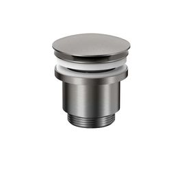 Herzbach LIVING PUSH Ablaufventil mit/ohne 11.462500.1.40 Staufunktion, rund, Schwarz Stahl