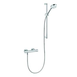 Kludi Logo Shower-Duo 6857505-00 mit Thermostat Brausearmatur, Wandstange 600mm, chrom