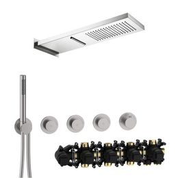 Herzbach MODUL7 PUSH-Thermostat-Set P-MU2 70.703713.1.09 537x165mm Multi 2 Edelstahl