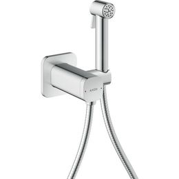Hansgrohe AXOR Bidette Showers Bidette Duschkopf 29243000 1 Strahlart softsquare f&uuml;r Mischwasser mit Duschkopfhalterung und Duschschlauch 1,25 m, Chrom