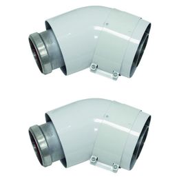 Vaillant Bogen 45 Grad 60/100 mm 303809 konzentrisch Aluminium, 2 St&uuml;ck