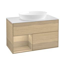 Villeroy & Boch Villeroy und Boch Finion Waschtischunterschrank GA11PCPC 100cm, Abdeckplatte white matt, Emotion, Regale Oak Veneer, Oak Veneer