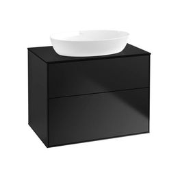 Villeroy & Boch Villeroy und Boch Finion Waschtischunterschrank F99200PD 80x60,3cm, Abdeckplatte black matt, Black matt lacquer