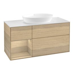 Villeroy & Boch Villeroy und Boch Finion Waschtischunterschrank FA61PCPC 120cm, Abdeckplatte white matt, Regale Oak Veneer, Oak Veneer