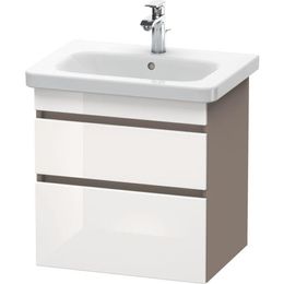 Duravit DuraStyle Waschtisch-Unterschrank DS648002243 58 x 44,8 cm, wei&szlig; hochglanz/basalt matt, 2 Schubk&auml;sten, wandh&auml;ngend