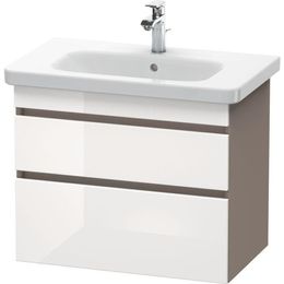 Duravit DuraStyle Waschtisch-Unterschrank DS648102243 73 x 44,8 cm, wei&szlig; hochglanz/basalt matt, 2 Schubk&auml;sten, wandh&auml;ngend