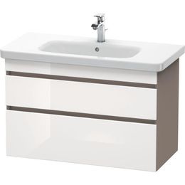 Duravit DuraStyle Waschtisch-Unterschrank DS648202243 93 x 44,8 cm, wei&szlig; hochglanz/basalt matt, 2 Schubk&auml;sten, wandh&auml;ngend