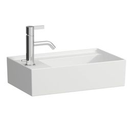 Laufen Kartell Handwaschbecken 8153357571111, 46x28cm, wei&szlig; matt, 1 Hahnl. links, Saphirkeramik