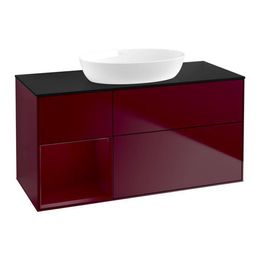 Villeroy & Boch Villeroy und Boch Finion Waschtischunterschrank GA62HBHB 120cm, Abdeckplatte black matt, Emotion, Regale Peony matt lacquer, Peony Matt