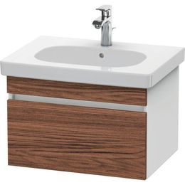 Duravit DuraStyle Waschtisch-Unterschrank DS638302118 60 x 45,3 cm, nussbaum dunkel/wei&szlig; matt, 1 Auszug, wandh&auml;ngend
