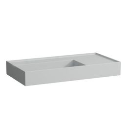 Laufen Kartell Waschtisch 8103387591121, 90x46cm, grau, Ablage rechts, ohne Hahnloch, Saphirkeramik