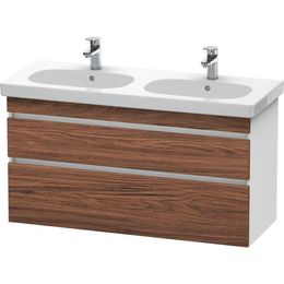 Duravit DuraStyle Waschtisch-Unterschrank DS648602118 115 x 45,3 cm, nussbaum dunkel/wei&szlig; matt, 2 Schubk&auml;sten, wandh&auml;ngend