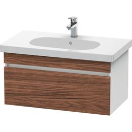Duravit DuraStyle Waschtisch-Unterschrank DS638402118 80 x 45,3 cm, nussbaum dunkel/wei&szlig; matt, 1 Auszug, wandh&auml;ngend