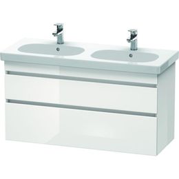 Duravit DuraStyle Waschtisch-Unterschrank DS648602222 115 x 45,3 cm, wei&szlig; hochglanz, 2 Schubk&auml;sten, wandh&auml;ngend