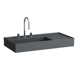 Laufen Kartell Waschtisch H8103387581111 90x46cm, Ablage rechts, ohne &Uuml;berlauf, 1 Hahnloch, graphit matt