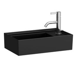 Laufen Kartell Handwaschbecken H8153347161121 46x28cm, Armatur rechts, ohne &Uuml;berlauf, ohne Hahnloch, schwarz matt