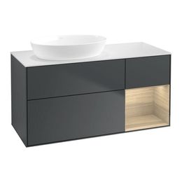 Villeroy & Boch Villeroy und Boch Finion Waschtischunterschrank GA51PCHG 120cm, Abdeckplatte white matt, Emotion, Regale Oak Veneer, Midnight Blue Matt Lacquer