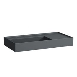 Laufen Kartell Waschtisch H8103387581121 90x46cm, Ablage rechts, ohne &Uuml;berlauf, ohne Hahnloch, graphit matt