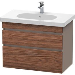 Duravit DuraStyle Waschtisch-Unterschrank DS648402143 80 x 45,3 cm, nussbaum dunkel/basalt matt, 2 Schubk&auml;sten, wandh&auml;ngend