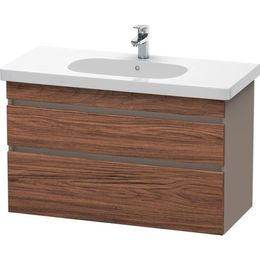 Duravit DuraStyle Waschtisch-Unterschrank DS648502143 100 x 45,3 cm, nussbaum dunkel/basalt matt, 2 Schubk&auml;sten, wandh&auml;ngend