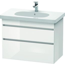 Duravit DuraStyle Waschtisch-Unterschrank DS648402222 80 x 45,3 cm, wei&szlig; hochglanz, 2 Schubk&auml;sten, wandh&auml;ngend