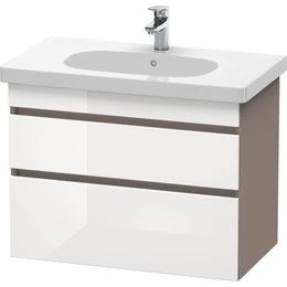 Duravit DuraStyle Waschtisch-Unterschrank DS648402243 80 x 45,3 cm, wei&szlig; hochglanz/basalt matt, 2 Schubk&auml;sten, wandh&auml;ngend