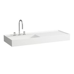 Laufen Kartell Waschtisch 8133324001111, 120x46cm, wei&szlig; LCC, Ablage rechts, 1 Hahnloch, Saphirkeramik