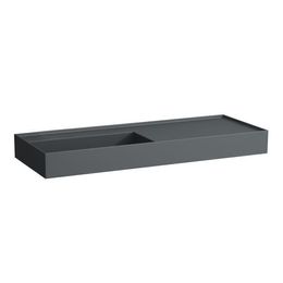 Laufen Kartell Waschtisch H8133327581121 120x46cm, Ablage rechts, ohne &Uuml;berlauf, ohne Hahnloch, graphit matt