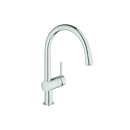 Grohe Sp&uuml;ltischeinhebelmischer Minta supersteel, ausziehbarer Auslauf