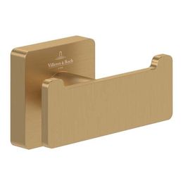 Villeroy & Boch Villeroy und Boch Elements Striking Doppel-Handtuchhaken TVA15201200076 brushed gold, 80x44x45mm