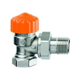 Heimeier Eclipse Thermostat-Ventilunterteil 3461-03.000 Rp 3/4xR 3/4, Eck, Messing vernickelt, verk&uuml;rzt