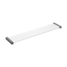 HEWI System 900 Q Ablage 900Q03.00760SC pulverbeschichtet dunkelgrau perlglimmer tiefmatt, mit Glasplatte, 616x20x122mm
