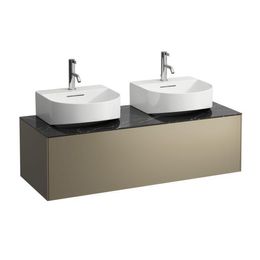 Laufen Sonar Schubladenelement/Sideboard H4054540341421 117,5x34x45,5cm, Ausschnitt links/rechts, Titan/Nero Marquina