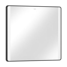 Hansgrohe Xarita Lite Q Spiegel 54963670 mit seitlicher LED-Beleuchtung, mattschwarz, B 800 x H 700 x T 30 mm, 14 W